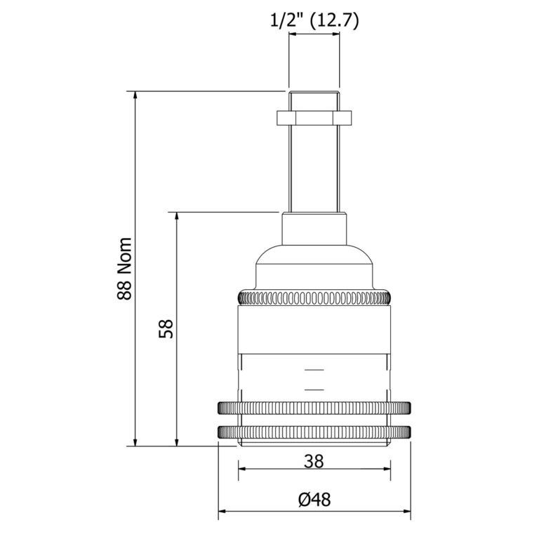 New Brass Threaded entry Lamp holder Edison E27