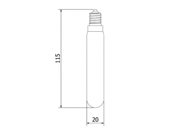 Vintage Edison E14 filament tube bulb