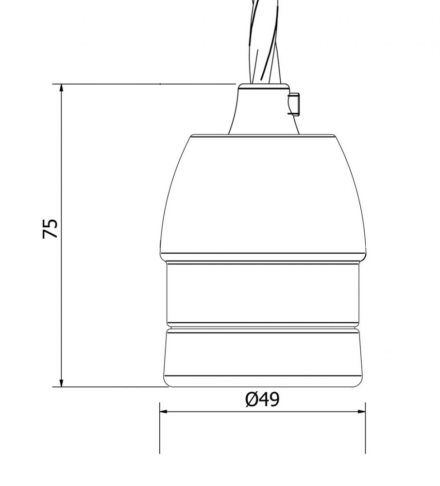 White Porcelain E27 pendant lamp holder