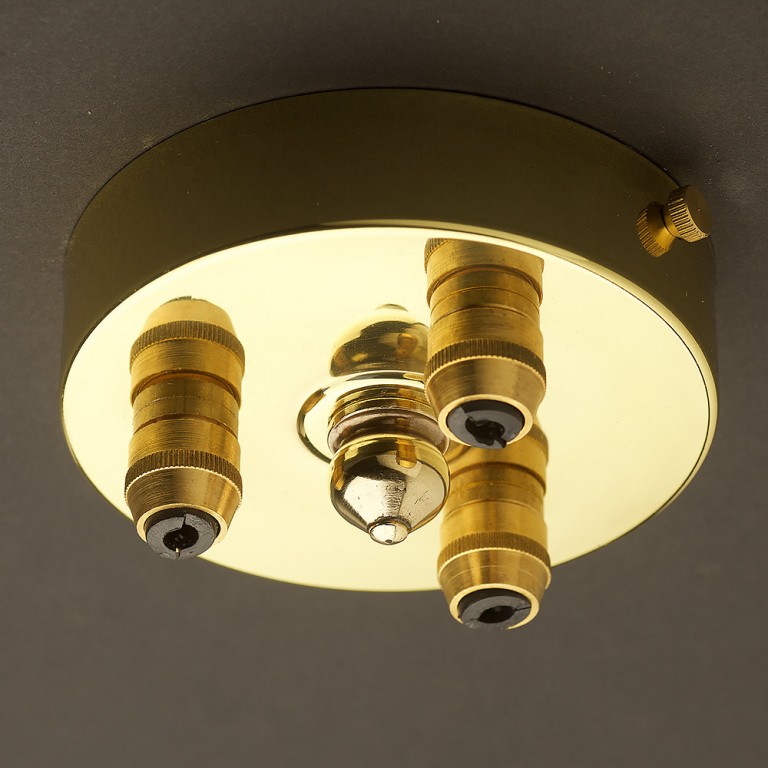 Polished Brass Multiple drop Cord grip ceiling plate