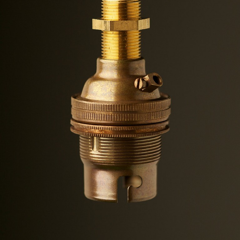 Antique Brass Threaded Entry Lamp holder Bayonet B22