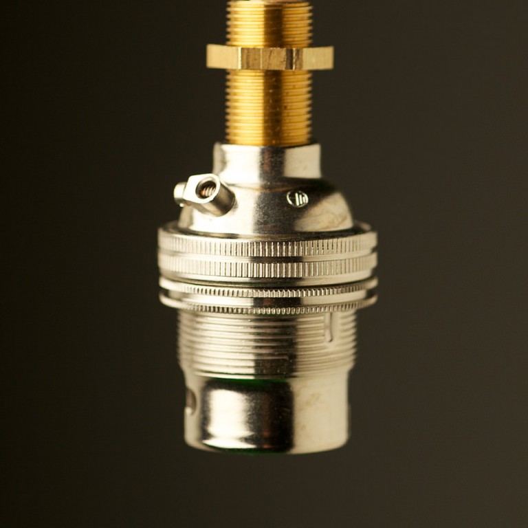 Nickel Threaded Entry Lamp holder Bayonet B22