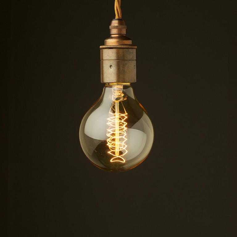 Edison style light bulb E27 smooth antique brass fitting