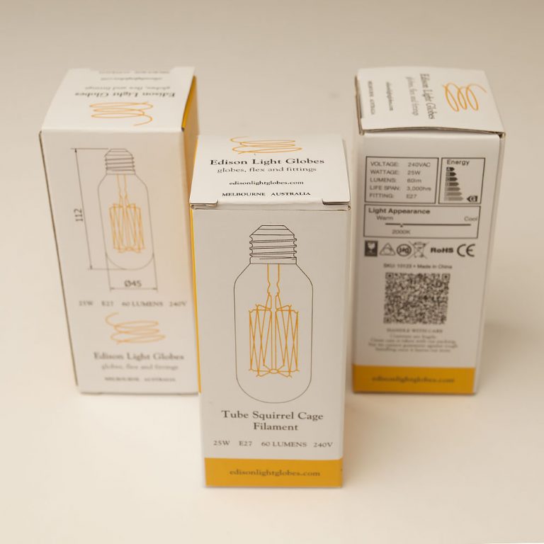 Vintage Edison Squirrel Cage fat tube filament bulb