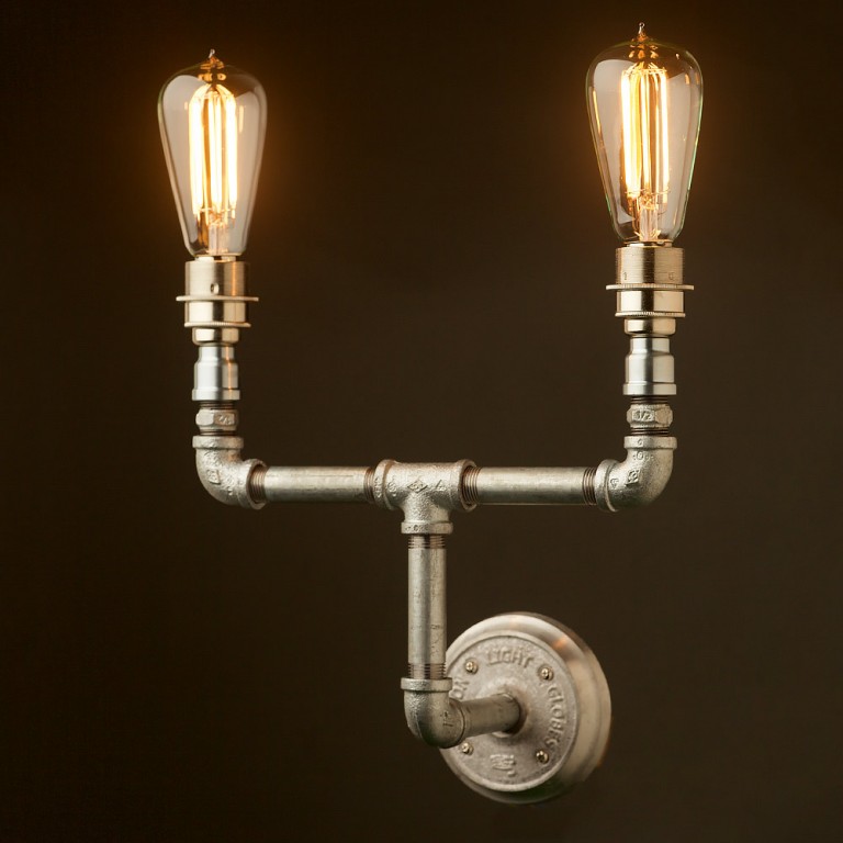 Plumbing Pipe Wall Lamp E27 Candelabra