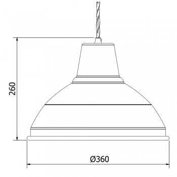 360mm Matt Black Factory Shade