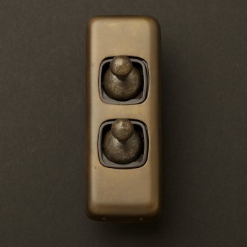 Traditional Antique Brass double rocker switch