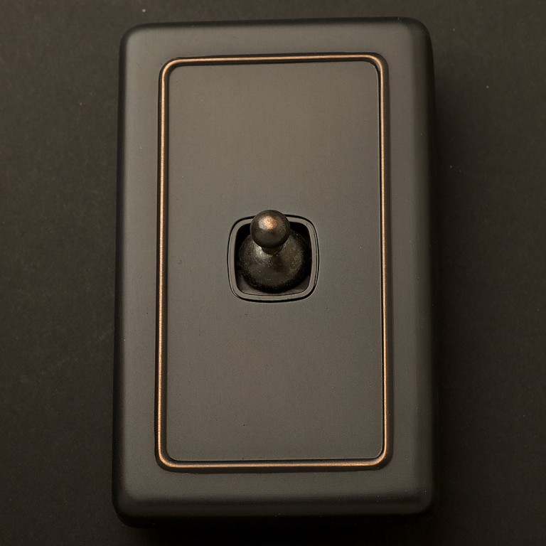 Traditional Antique Copper large plate single rocker switch