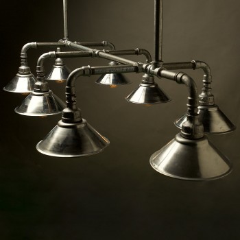 Galvanised Plumbing Pipe Dining Table Light