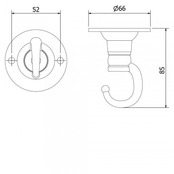 Cast aluminium chain hook ceiling rose