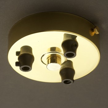 Polished Brass Multiple drop Plastic Cord grip ceiling plate
