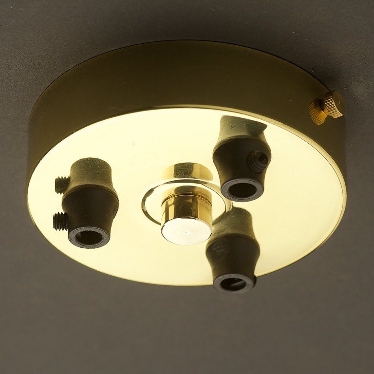 Polished Brass Multiple drop Plastic Cord grip ceiling plate