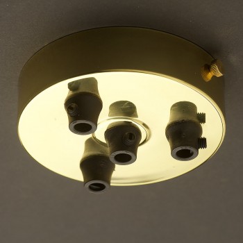Polished Brass Multiple drop Plastic Cord grip ceiling plate