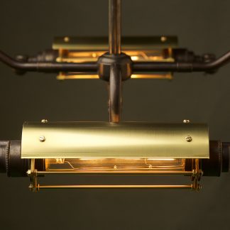 Four Cage Horizontal Tube Bulb Pendant