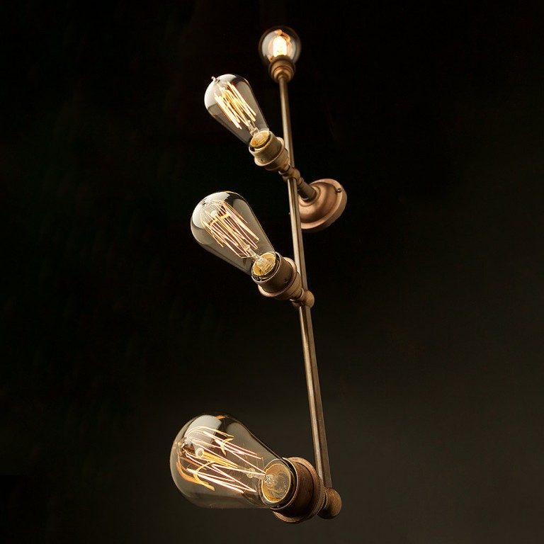 Brass 4 Bulb Mirror Light Wall Mount