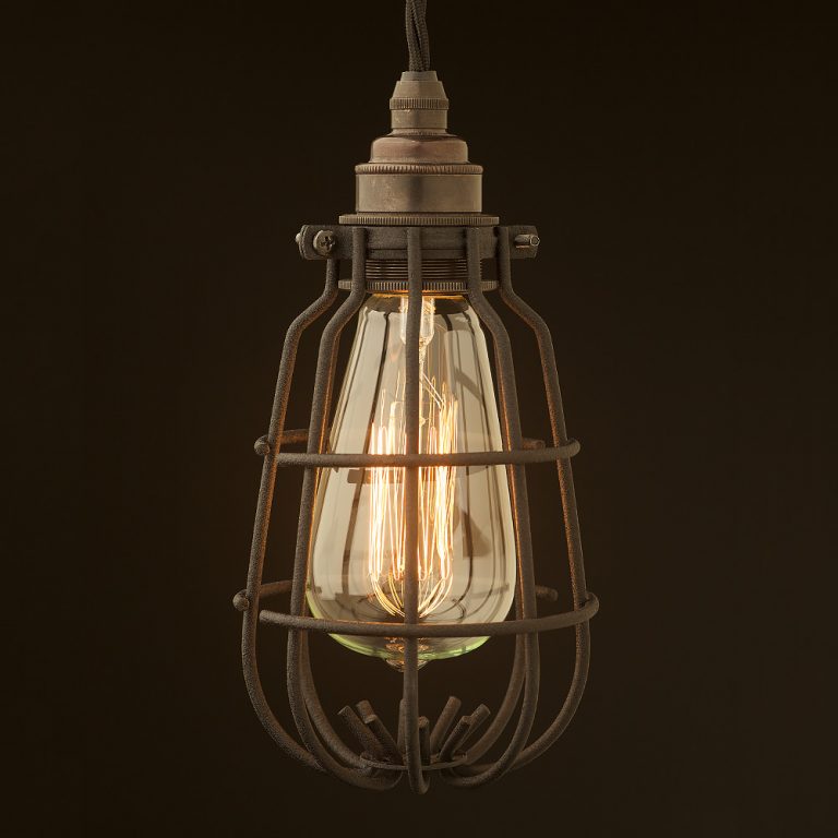 Enclosed Crinkle Black Light bulb guard fitting 7 inch