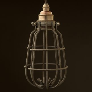 Enclosed Crinkle Black Light bulb guard fitting 7 inch