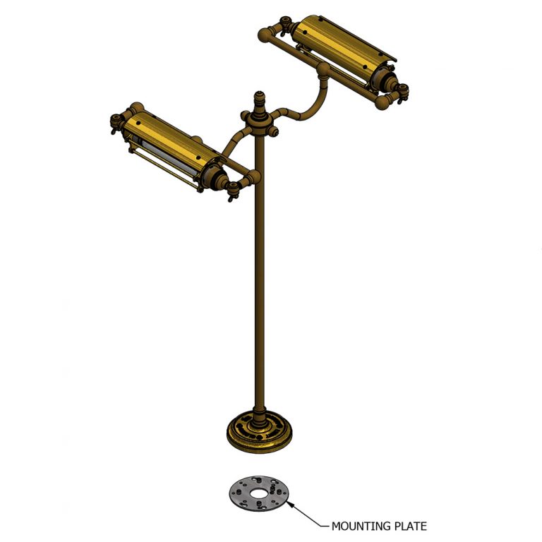 Bench mount Edison train carriage light