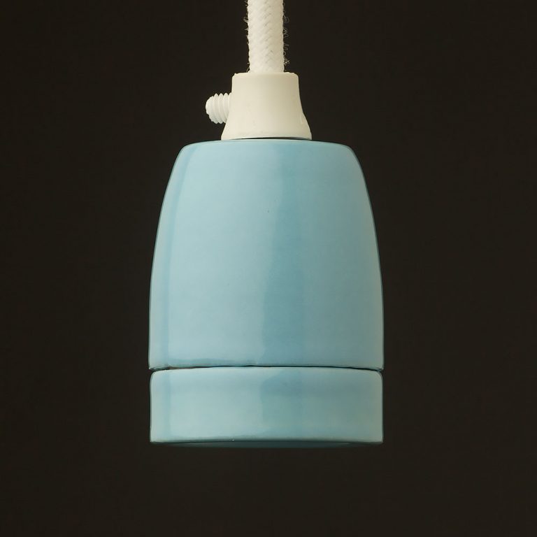 Blue Fine Porcelain E27 pendant lamp holder
