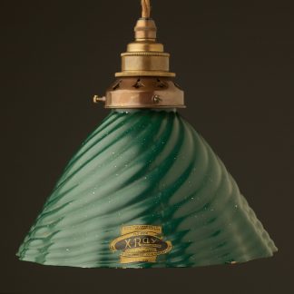 Ribbed Glass green X-Ray shade Pendant