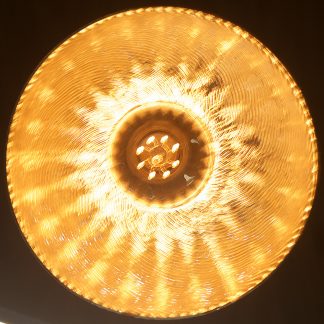 Ribbed glass green small domed X-Ray shade pendant