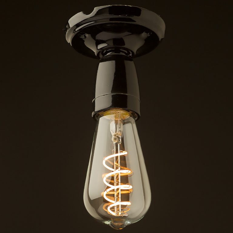 Vintage Black Porcelain Batten Holder