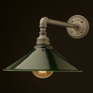 Large Shade Straight Arm Wall Light