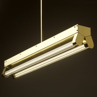 Polished Brass Art Deco Twin LED Tube Light - Edison Light Globes Pty Ltd