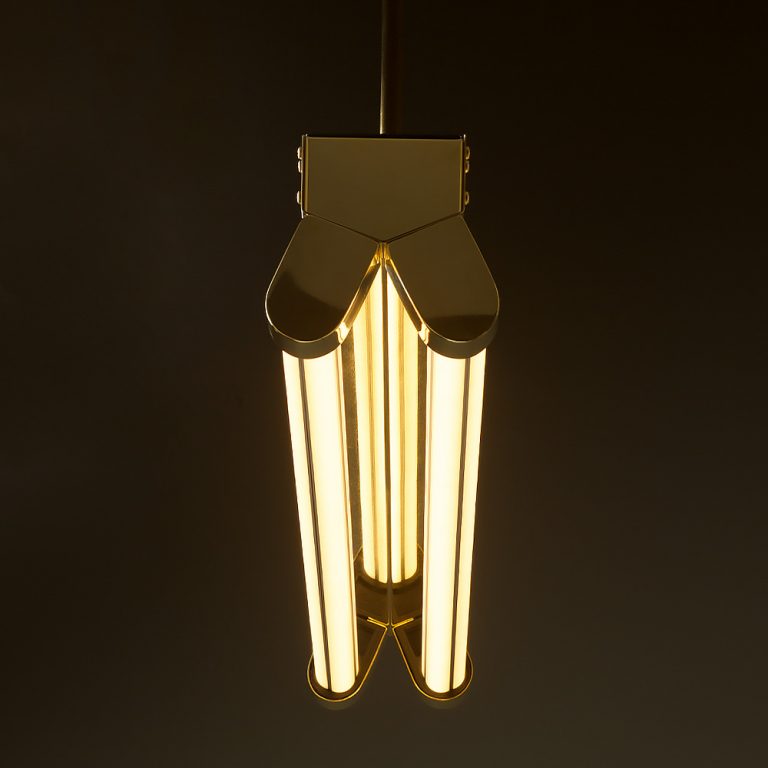 Polished Brass Art Deco Twin LED Tube Light - Edison Light Globes Pty Ltd