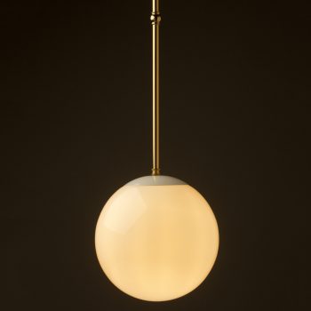 200mm neckless opal glass ball brass fixed rod light