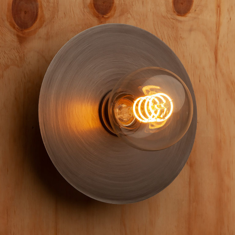 180mm Antiqued steel wall mount disc light - Edison Light Globes Pty Ltd