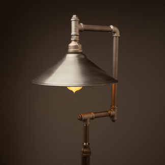 Metal shade plumbing pipe floor lamp - Edison Light Globes Pty Ltd