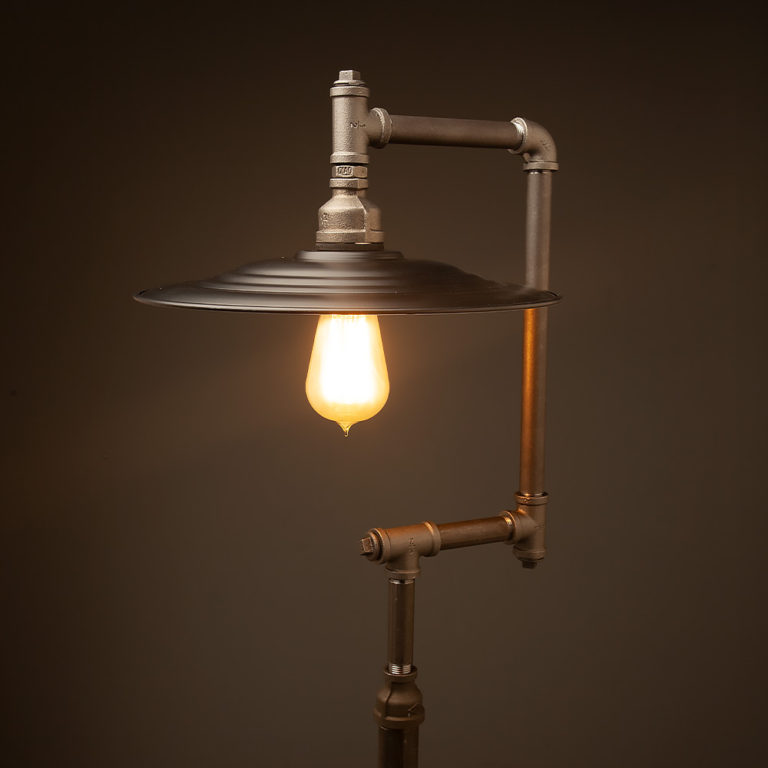 Metal shade plumbing pipe floor lamp - Edison Light Globes Pty Ltd