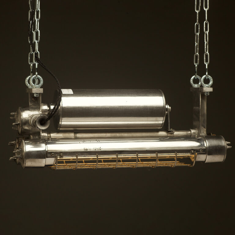 750mm Vintage polished aluminium explosion proof twin tube light ...