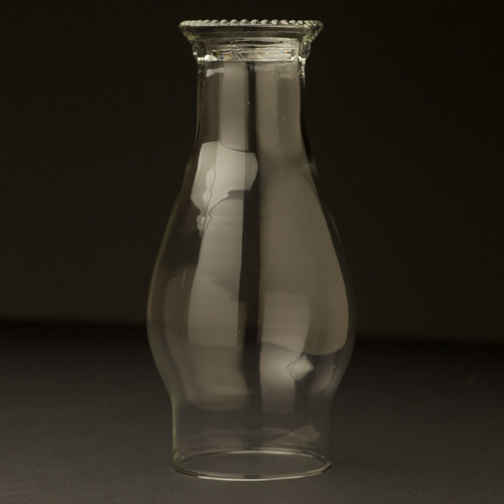 Clear beaded top chimney glass shade