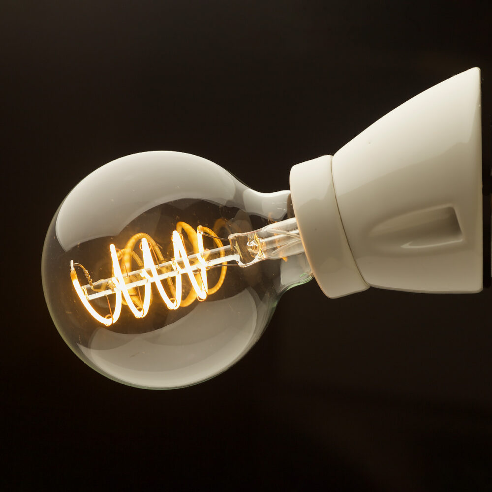 Versatile White Porcelain Angled Batten Holder Edison E27 Fitting