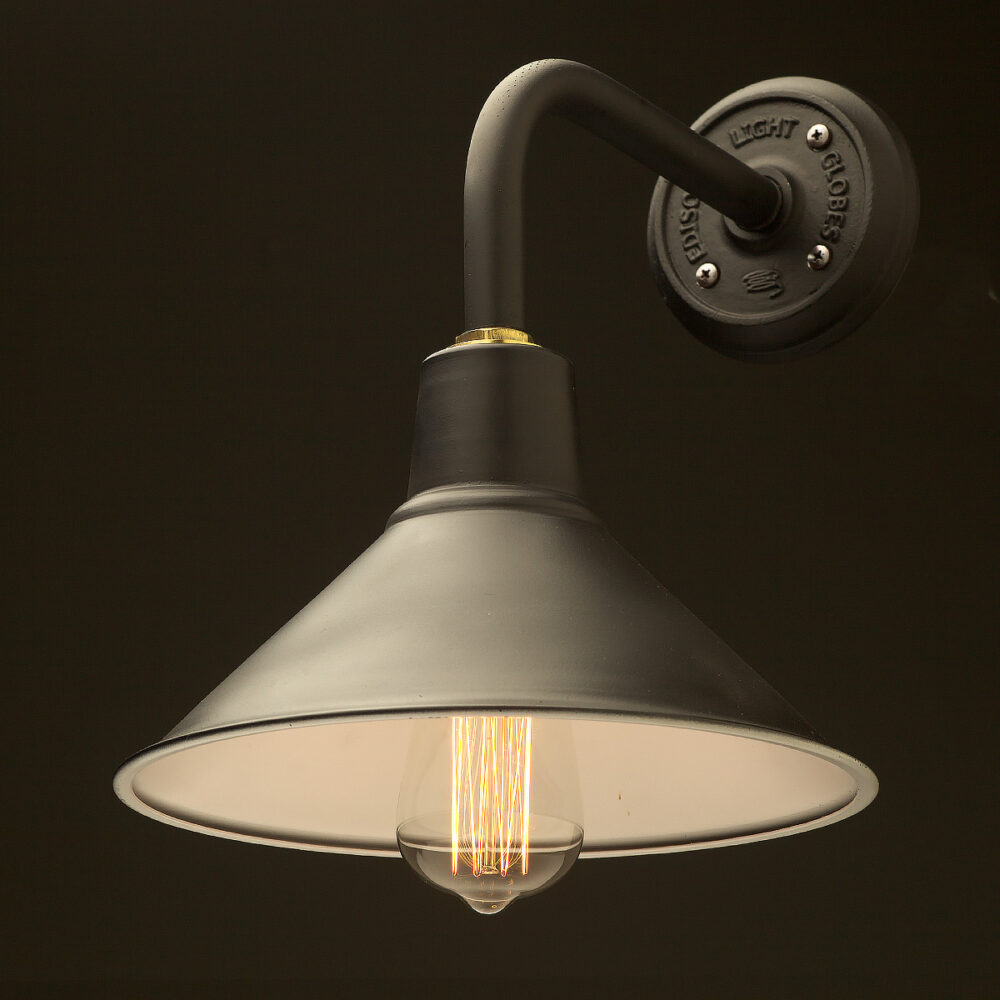 90 bend flat black plumbing pipe wall light