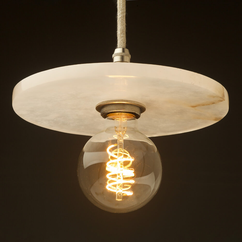 Alabaster 200mm disc shade pendant