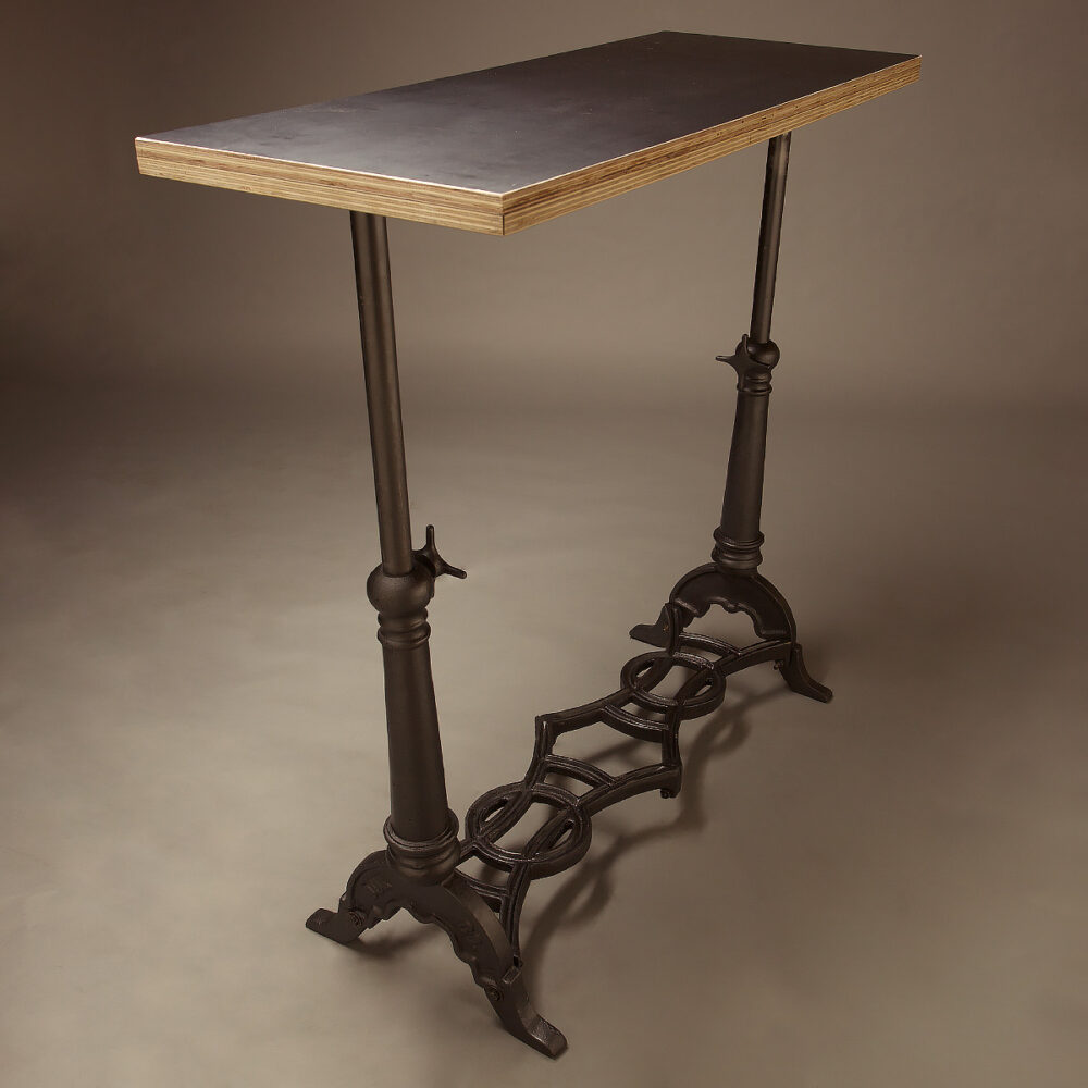 Height adjustable cast iron console table