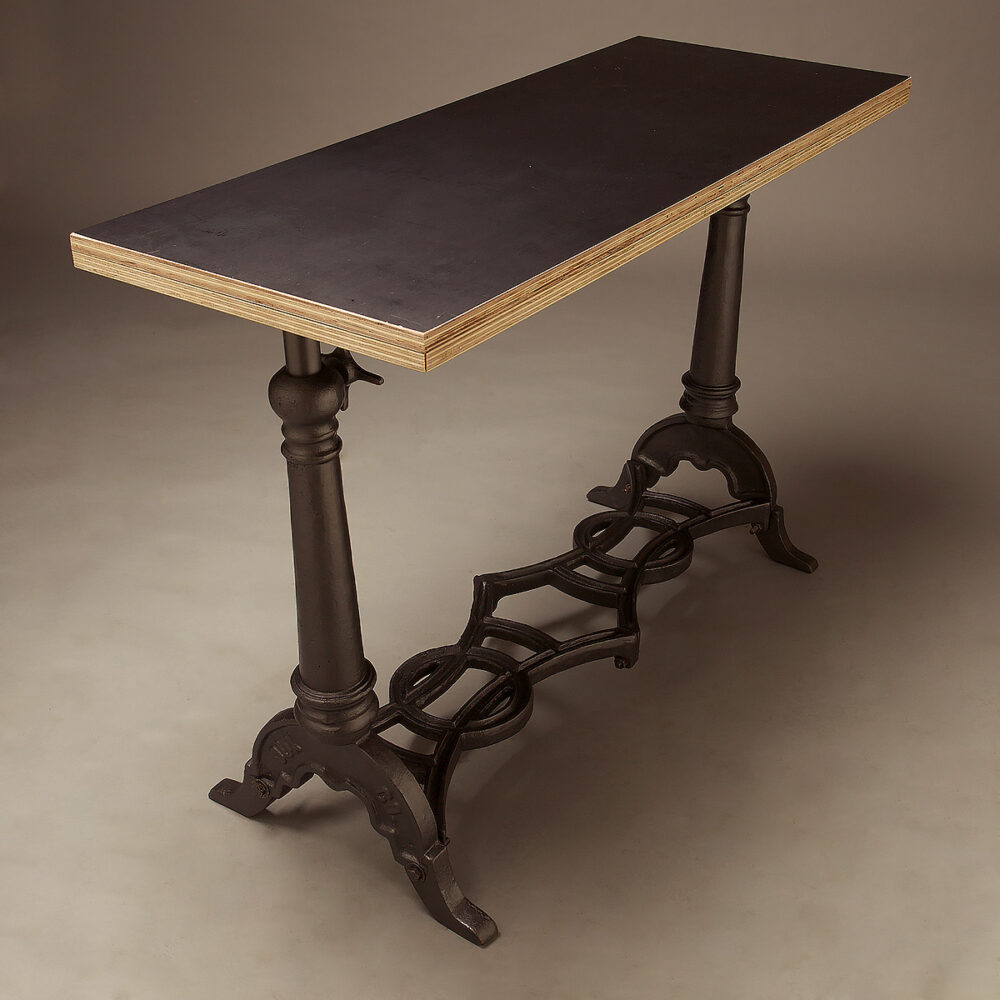 Height adjustable cast iron console table