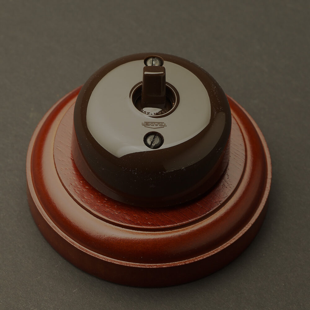 Dark Brown single light switch 20 Amp