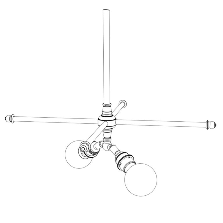 Brass Two Bulb Shade Hanger Light for Customizable Illumination