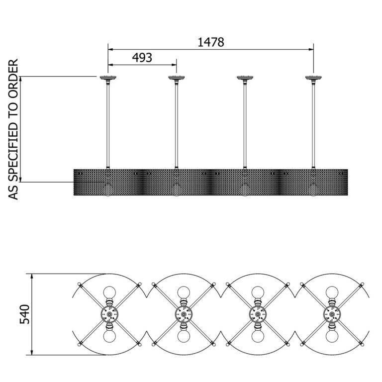 Brass Two Bulb Shade Hanger Light for Customizable Illumination
